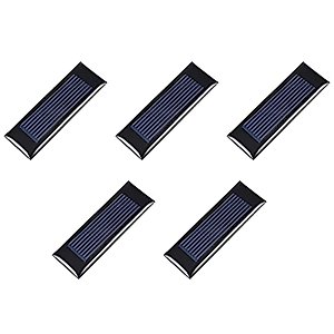 DMiotech 5 Pack 0.5V 100mA 53mm x 18mm Mini Solar Panel Cell for DIY Electrical Power Project