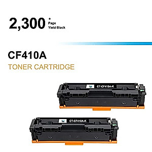 Cool Toner Compatible Toner Cartridge Replacement for HP 410A CF410A 410X CF410X for HP Color Pro MFP M477fdw M477fnw M452dn M477fdn M452nw M452dw M452 M477 Printer Toner Ink (Black, 2-Pack)
