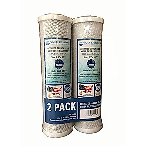 WFD, WF-CB101 2.5" x 9-3/4" Activated Carbon Block Water Filter Cartridge, Fits in 10" Standard Size Housings of Undersink RO or Filtration Systems (2 Pack, 1 Micron)