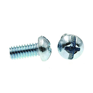 Prime-Line 9003419 Machine Screw, Round Head, Slotted/Phillips Combo, #8-32 X 3/8 in, Zinc Plated Steel, Pack of 100