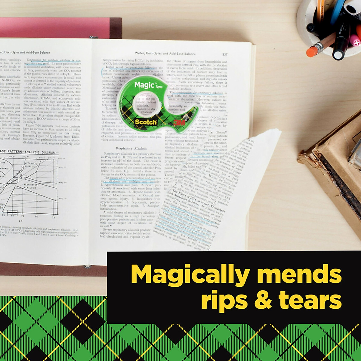 Scotch Magic Tape, 3 Dispensered Rolls, Numerous Applications, Invisible, Clear Tape Engineered for Repairing, 3/4 x 300 Inches