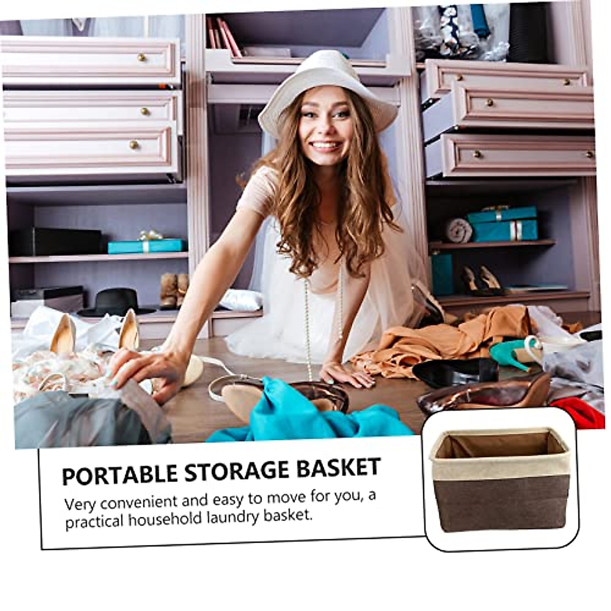 Abaodam 2 Pcs Pet Toy Basket Fabric Bins Toys Storage Organizer Organization and Storage Closet Woven Laundry Basket with Lid Home Storage Organizer Oxford Cloth Shelf Baby Clothing