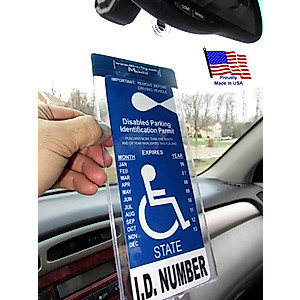 MirorTag Silver by JL Safety- A Novel Way to Protect & Magnetically Display & Put Away your Handicap Parking Permit. Sturdy Hook & Tag ON/OFF with eyes closed. Tag size 10x4, not included. Made in USA