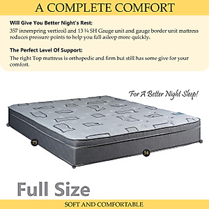Mayton Mattress, Box Spring And Bed Frame - Medium Plush Hybrid Euro Top Foam Encased / Improves Sleep By Reducing Back Pain , Fully Assembled 53x74