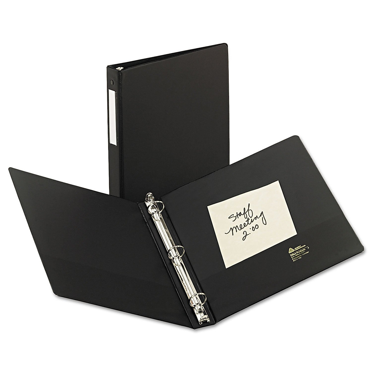 Avery Economy Binders with Round Rings & LABEL HOLDER - BLACK, 1", 1 Pack, Model:04301