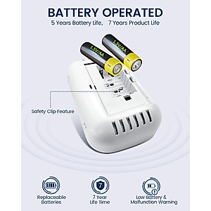 Ecoey Carbon Monoxide Detector, Replaceable Battery-Operated CO Detector with Human Alarm Sounds and Test Button, Carbon Monoxide Alarm for House and Bedroom, FJ127, 1 Pack