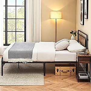 IDEALHOUSE Full Size Bed Frame with Headboard, Premium Metal Platform Bed with Heavy Duty Steel Slats, 12" Under Bed Storage, Noise Free, Easy Assembly, No Box Spring Needed