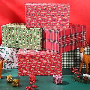 Qilery 20 Pack 10.6 x 6 x 6 Inch Christmas Gift Shipping Boxes Corrugated Small Cardboard Boxes for Christmas Holiday Small Business Gift Packaging Party Supplies, 5 Styles