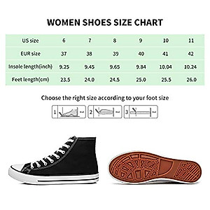 yageyan Womens High Top Canvas Sneakers Lace up Fashion Shoes for Women Casual Classic（Black,8）