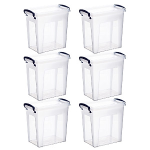 Superio Clear Storage Boxes with Lids, Plastic Container Bins for Organizing, Stackable Crates, BPA Free, Non Toxic, Odor Free, Organizers for Home, Office, School, and Dorm,12 Qt, 6 Pack