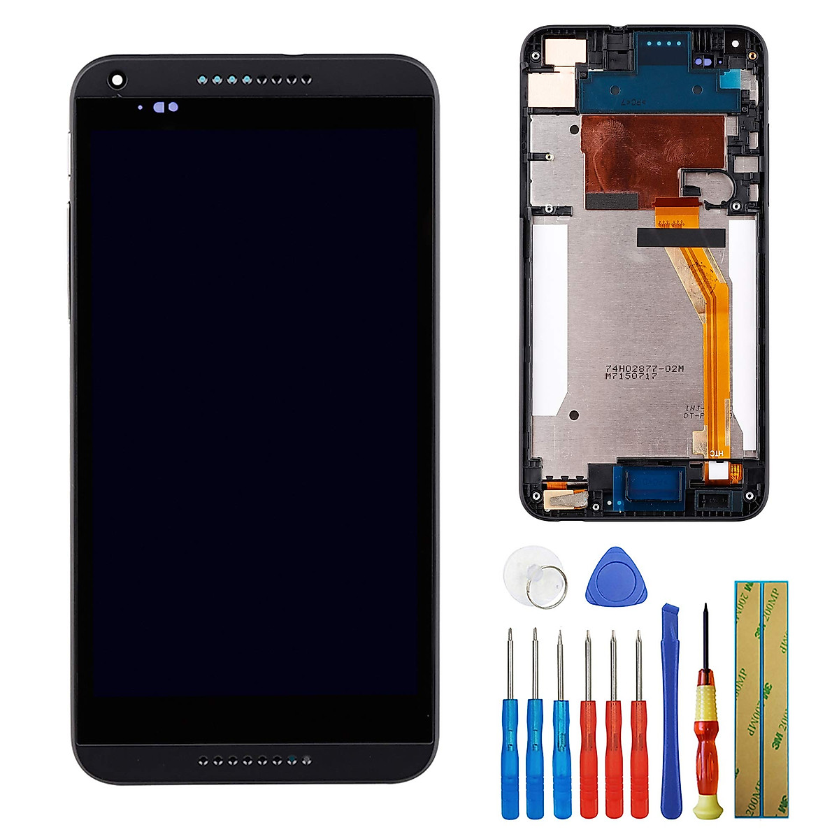 Melphyreal LCD Touch Screen Compatible with HTC Desire 816 D816 Replacement Display Assembly Black with Frame+ Tools