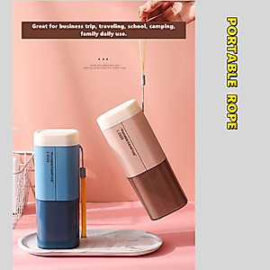 Travel Toothbrush Case Multifunctional Toothpaste Container Case Portable Business Trips Wash Cup Holder Organizer Toothbrushes Towel Storage Box for Traveling, Camping, Business Trip School, Pink