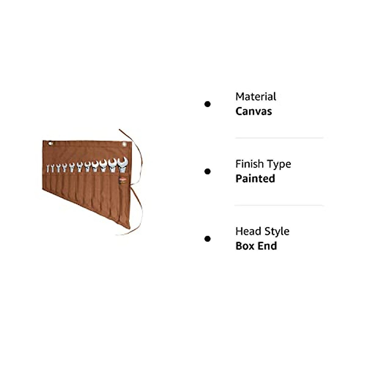 BucketBoss 70003 Tool and Wrench Set Roll with 11 Pockets in Brown