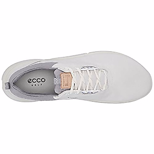 ECCO Women's Biom Hybrid 4 Gore-TEX Waterproof Golf Shoe, White/Silver Grey, 6-6.5