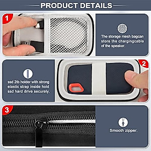 Case Compatible with SanDisk 1TB 2TB 500GB / for SanDisk PRO Extreme Portable SSD, External Solid State Hard Drive Storage Holder for SDSSDE61/ SDSSDE60/ SDSSDE81 (Box Only)(Black)