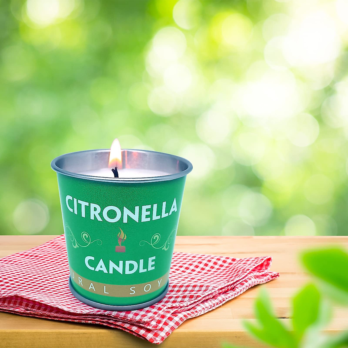 UNICY Pack Citronella Candles Outdoor Indoor, 8.0Oz Natural Soy Wax Off Candles for Caming Home Patio Summer Gift Clear Jar