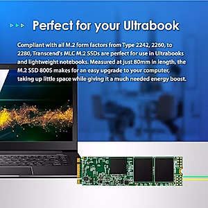 Transcend 256GB MTS800S M.2 2280 SATAIII SSD, Internal Solid State, Compatible with Laptop & PC Desktop, MLC - TS256GMTS800S