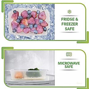 FAMASTON Food Storage Containers Rectangular with Lids 16oz Freezer Deli Cups BPA-Free Leakproof Clear Takeout Container Meal Prep Microwavable, Airtight Lids - 12 Pack