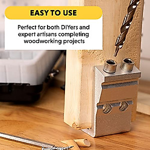 General Tools Woodworking Pocket Hole Jig Kit - All-In-One Aluminum Pocket System with Carrying Case