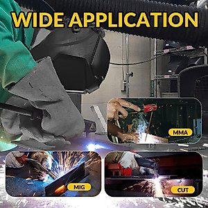 GZ GUOZHI Welding Helmet, Large Viewing Screen 3.93"X3.66", True Color Solar Powered Auto Darkening Welding Helmet, Wide Shade Range 4~5/9-9/13 Welding Mask with Weld/Grind/Cut Mode for TIG MIG ARC