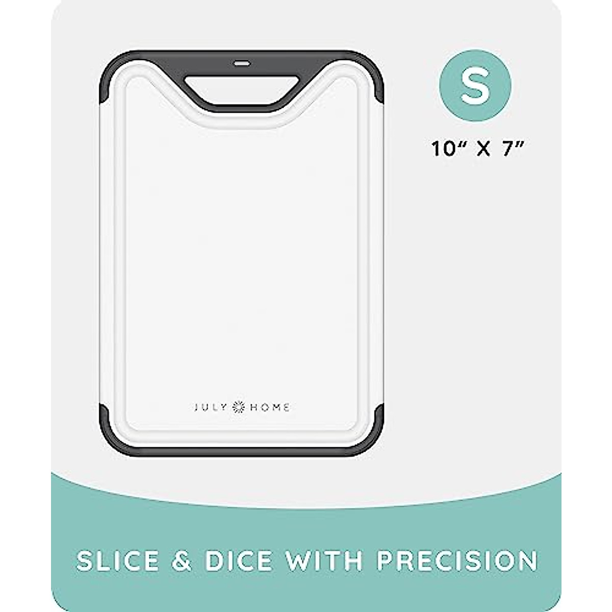 Serveware Accessories for Kitchen, Plastic Cutting Board, Dishwasher Safe Cutting Board with Juice Grooves, Thick Chopping Board for Meat, Veggies, Fruits, Easy Grip Handle, Non-Slip (Black, 10" x 7")
