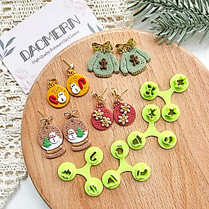 Mini Christmas Clay Cutters - Dacmern 12 Shapes Mini Christmas Polymer Clay Cutters, Small Winter Clay Earring Cutters for Christmas Clay Earrings Making (12Pcs Mini Studs Sets)