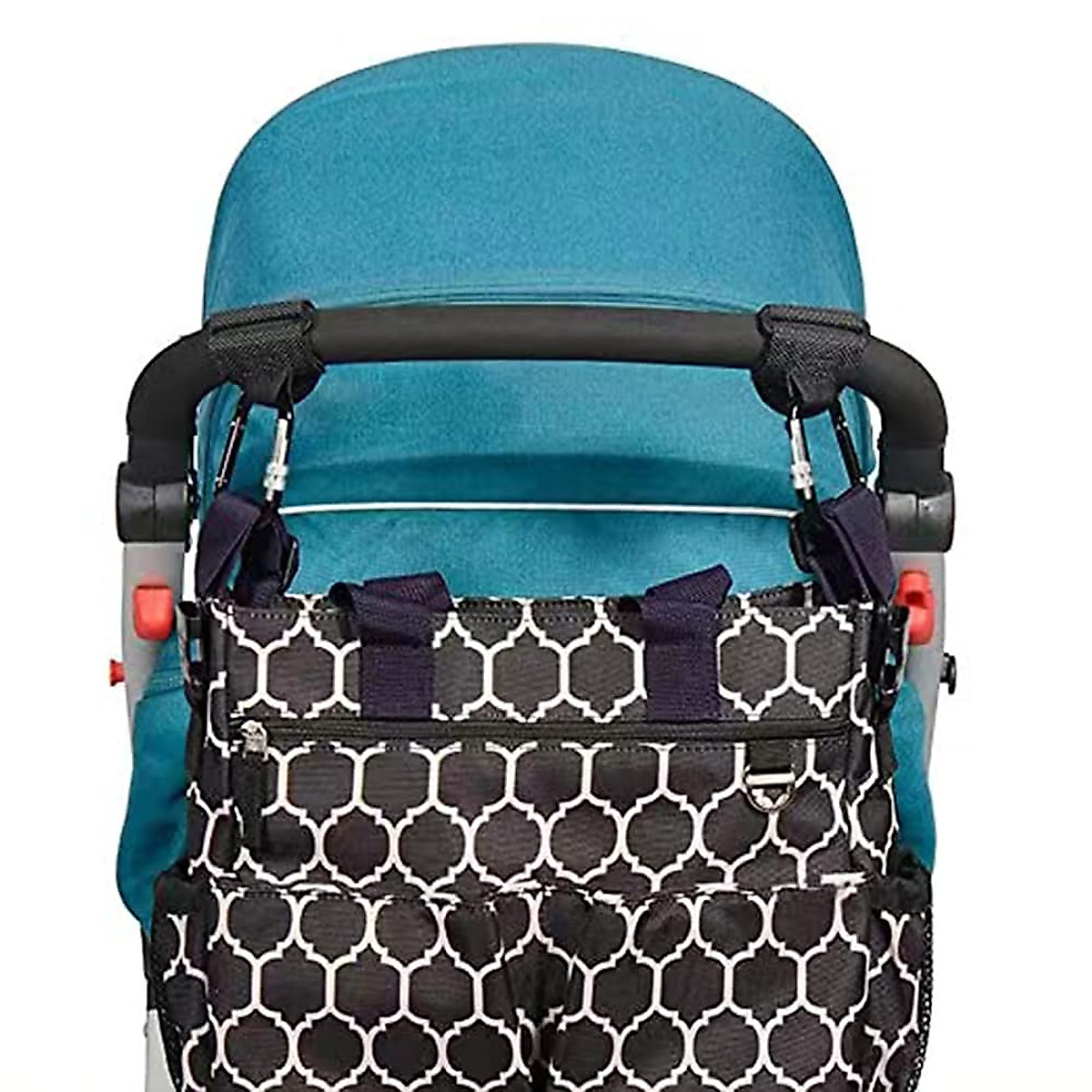 Stroller Hooks Clips for Diaper Bags, 2 Pack of Baby Durable Clips Hooks for Stroller to Hang Bags, Adjustable Multi-Purpose Hooks,Stroller Organizer, Purse