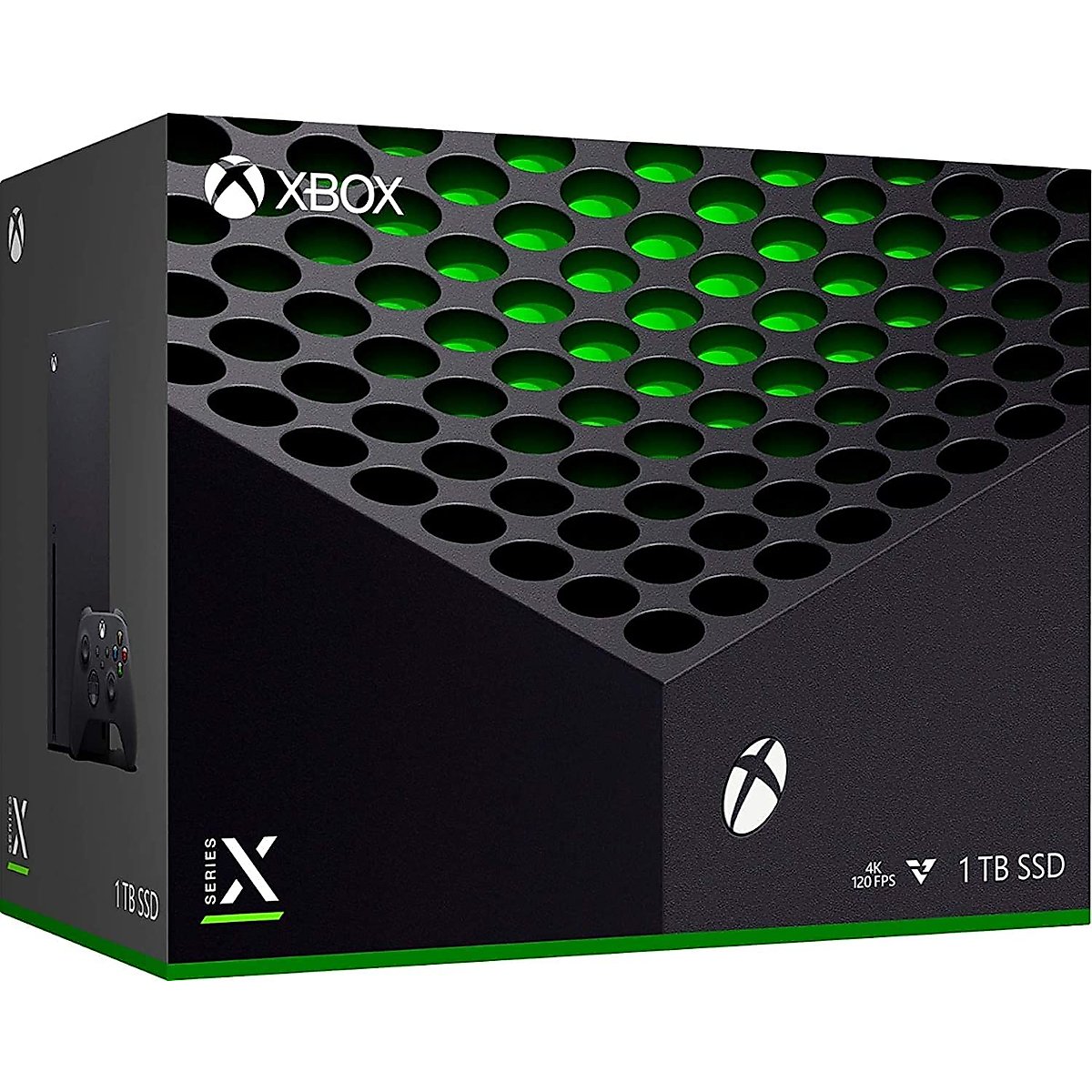 X-Box Series X Gaming Console Bundle - 1TB SSD Black X-Box Console with Two Wireless Controllers -Black and White -and ahaghug Authorized HDMI Cable