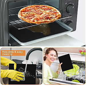 Yetene 6 Pack Reusable Liners for Toaster Oven Non Stick Fryer Mat Air Fryer Oven Liners Easy Clean Toaster Mat Compatible with Cuisinart, Ninja, Kalorik Air Fryer Microwave Oven Toaster(9 x 11 Inch)