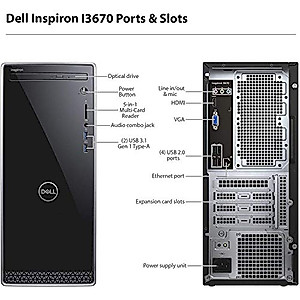 2020 Newest Dell Inspiron 3671 Premium Mini Desktop Tower Intel Quad-Core i3-9100 (Beats i7-7700T) 16GB DDR4 256GB SSD 1TB HDD WiFi HDMI Keyboard and Mouse MaxxAudio Win 10 (Renewed)