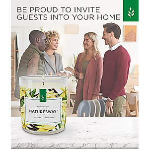 Stillwater Bath and Body™ Naturesway™ French Vanilla Odor Eliminating Scented Candle for Home - Non-Toxic, Long Lasting, All Natural Soy Wax Candle - 12.5 Ounce Jar with Lid - Hand Made in The USA