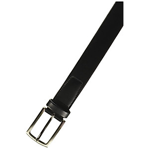 Perry Ellis Men's Tubular Leather Dress Belt (Sizes 30-44 Inches), 001 Black, 36