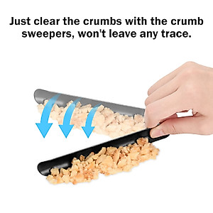 Crumb Sweepers, Restaurant Crumbers for Servers, Stainless Steel Crumb Scraper, Table Crumber Tool for Waiters, Waitresses and Servers, Crumber for Server, Waitress Accessories (2 PACK, Black)
