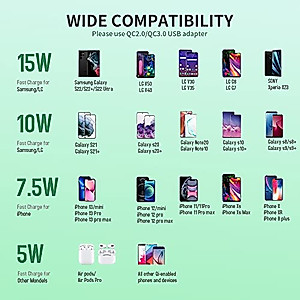 Wireless Charger Stand,15W Fast Charging for iPhone 13/12/11/8/XS Max/XR/X,Samsung Wireless Charger for Galaxy S22 S21 S20 S10 Note 20/10,Airpods 2(NO Adapter)