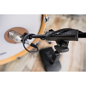 Gator Frameworks Short Weighted Base Microphone Stand with Soft Grip Twist Clutch, Boom arm, and both 3/8" and 5/8" Mounts; Base Dimensions - 4.5" X 8" (GFW-MIC-0821)