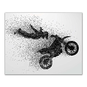 Motocross Wall Art Prints - Set of 4 (8x10) Unframed Motocross Posters - Motocross Room Decor For Men Kids Teenagers - Motocross Poster Set For Bedroom Man Cave - Motocross Wall Decor - Motocross Posters for Wall, Brap