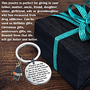 TIIMG Penguin Inspirational Keychain Penguin Lover Animal Jewelry Motivational Quote Gift (Penguin whenever)