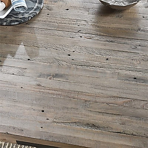 BOWERY HILL 94" Reclaimed Pine Wood and Iron Dining Table in Brown