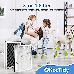 25 Replacement Filters Compatible with MA Air Puri-fier 25 Series B1/S1/W1, H13 True HEPA and Activated Carbon Filters, 3 in 1 Pre-Filters, 1 Set, By KeeTidy
