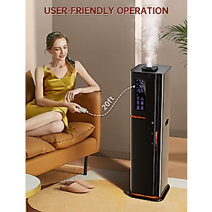 2.64Gal Humidifiers for Bedroom Large Room, Warm and Cool Mist up to 500ft², Top Fill Diffuser Ambient Light, 3 Mist Modes, 24H Timer,35dB Quiet Humidifier for Home Office Plant