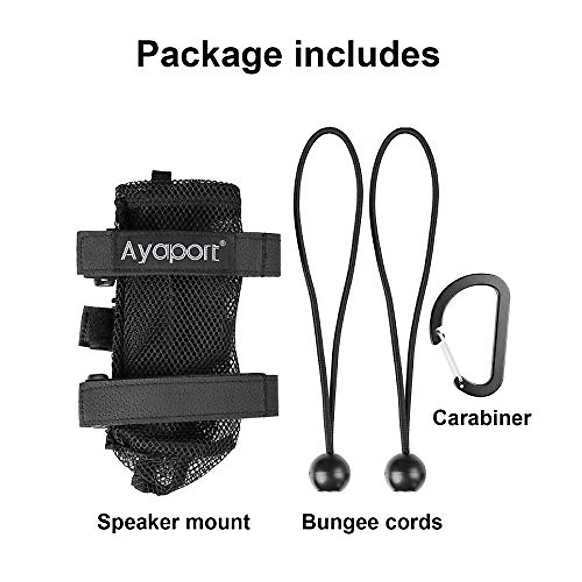 Ayaport Speaker Mount Holder Golf Cart Speaker Strap Fits Most Portable Sound Bar Round Cylindrical Speakers Radio, Golf Cart Accessories Applicable to Railing, Frame, Bike Handlebar (Large)