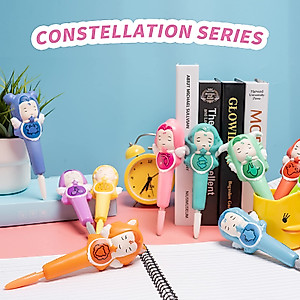 LemoHome Cute Pens squishy pens gel ink Animals Pens cute stationary Kawaii Pens Decompression Stress Relief Sponge Pens Set For Students Kids With Replacement Refills (Black)