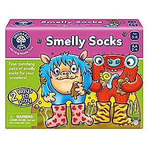 ORCHARD TOYS Moose Smelly Socks Game. Find Matching Pairs of Socks for Your Monsters! for Ages 3-6 and 2-4 Players