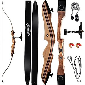 Keshes Takedown Hunting Recurve Bow and Arrow - 62 Archery Bow for Teens and Adults, 15-60lb Draw Weight - Right and Left Handed, Archery Set Bowstring Arrow Rest Stringer Tool Sight