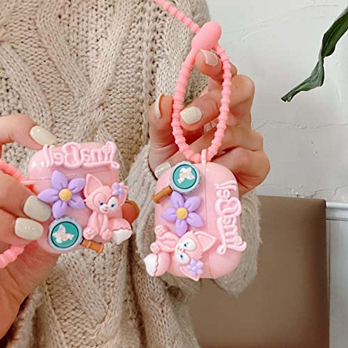 TEMTOOE Silicone Case Cute Cover Compatible for Apple Airpods 1,2,3&Pro [Cute Cartoon Lena Bell] (Airpods 3)