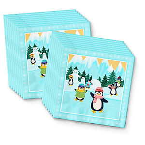 Penguin Birthday Party Supplies Set Plates Napkins Cups Tableware Kit for 16