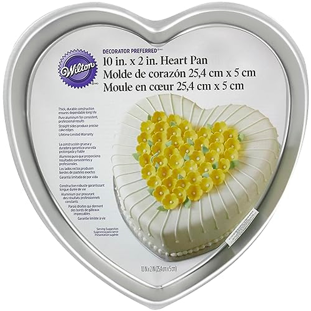 Wilton Decorator Preferred Heart Shaped Aluminum Cake Pan, 10-Inch, Light