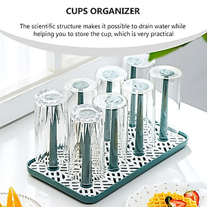 Veemoon Dishes Drying Rack Cup Drain Tray Mug Drainboard: Glass Drying Tray Mug Drain Board Wine Glasses Holder Drainer Shelf for Home Living Room Kitchen Multifunctional Shelf Glass Coffee Cup