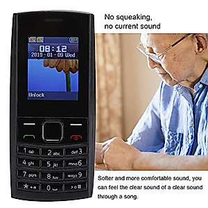 Pomya Buttons Cellphone, Dual Card Dual Standby Cellphone,1.77inch Screen Dual Card Dual Standby 3000 MAh Battery Buttons Cellphone 100-240V US (Black)