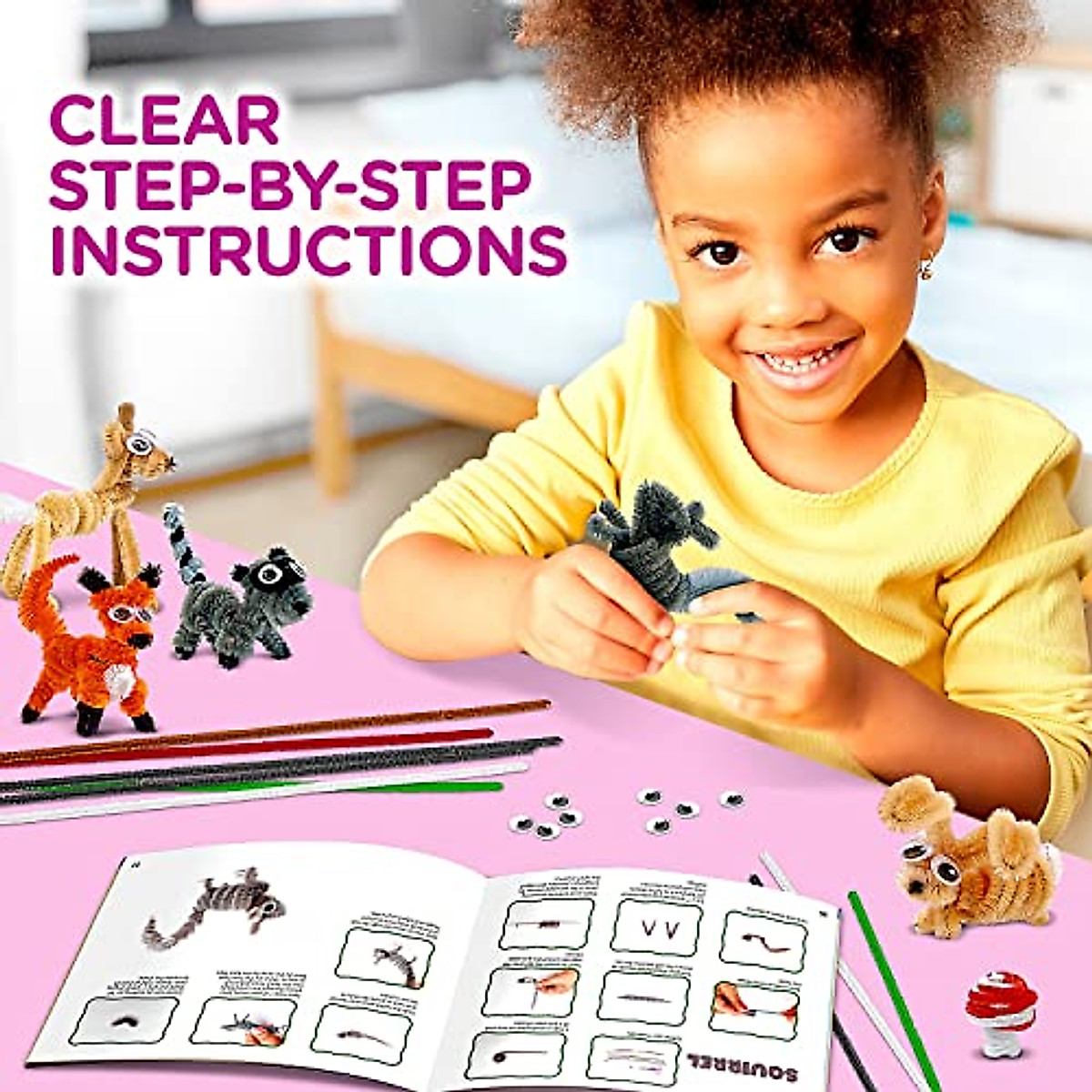 Art and Crafts Kit for Kids Ages 8-12, Create and Display Animals, Kit Includes Supplies & Instruction, Best Craft Project for Kids Ages 7,8,9,10,11,12 Great Gift!